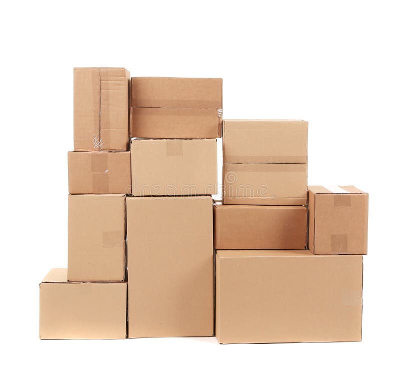 Stack of cardboard boxes. stock image. Image of brown - 40918695