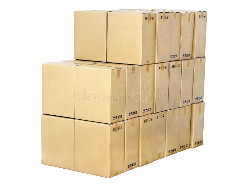 Stack of Shipment Cardboard Boxes at Warehouse Storage. Package Box ...
