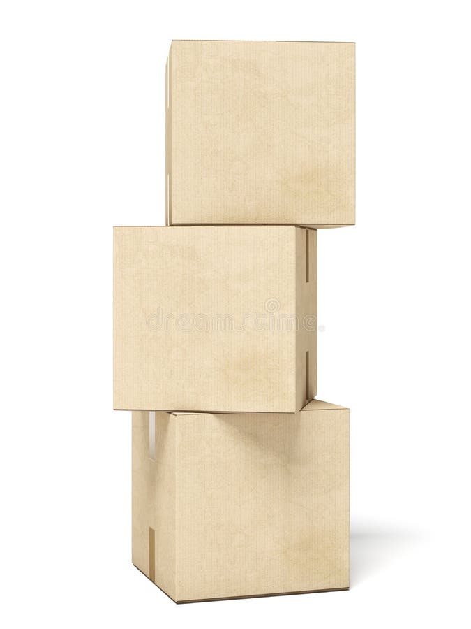 Stack of Cardboard Boxes on a Pallet Stock Illustration - Illustration ...