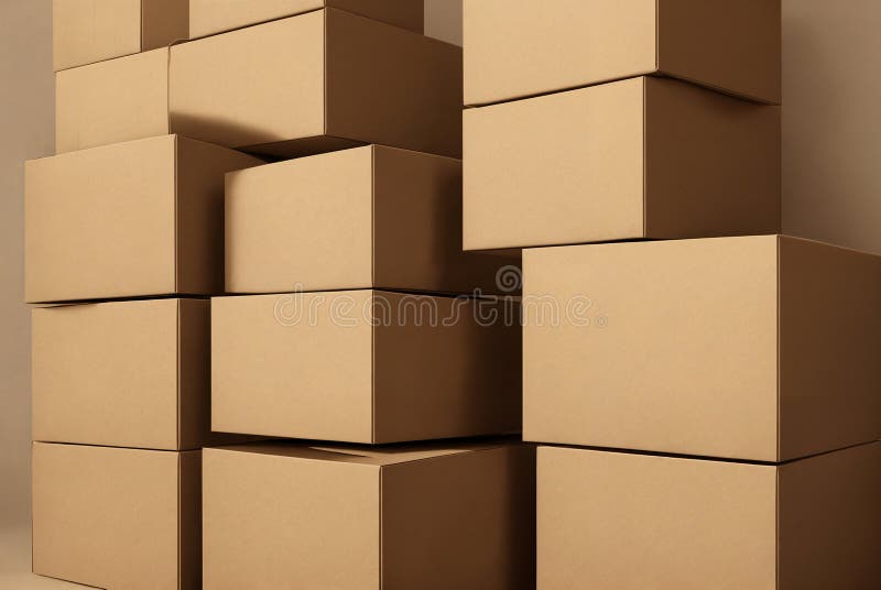A Stack of Cardboard Boxes, a Lot of Objects. Generative AI Stock ...