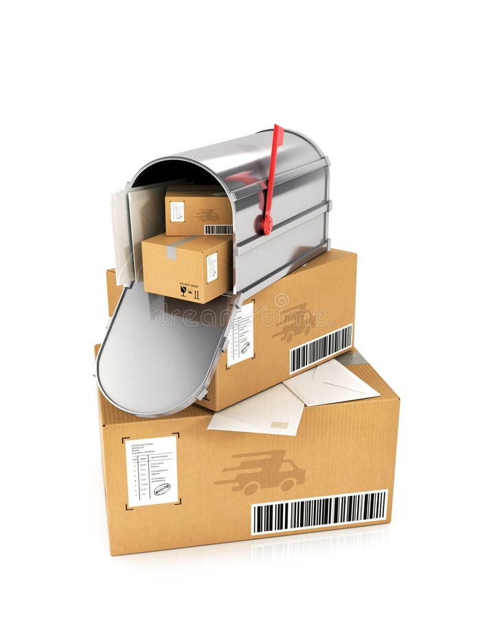 The Stack of Cardboard Boxes. Stock Illustration - Illustration of ...
