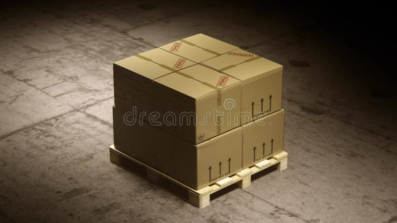 A Stack of Cardboard Boxes on a Pallet in the Warehouse Waiting for a ...