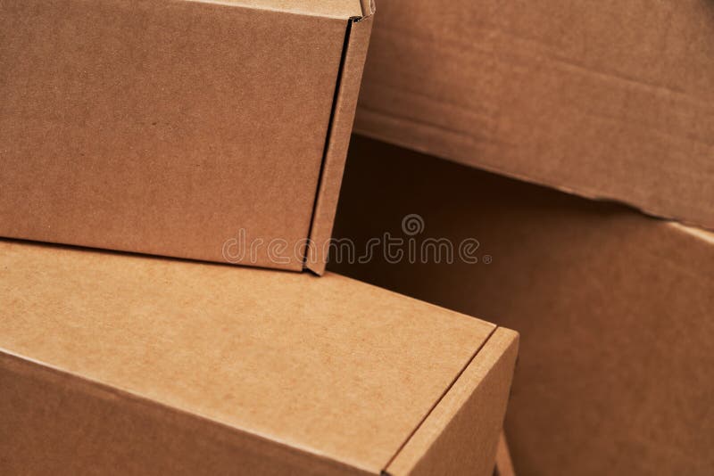 Stack of Cardboard Boxes on Pastel Color Background with Copy Space ...