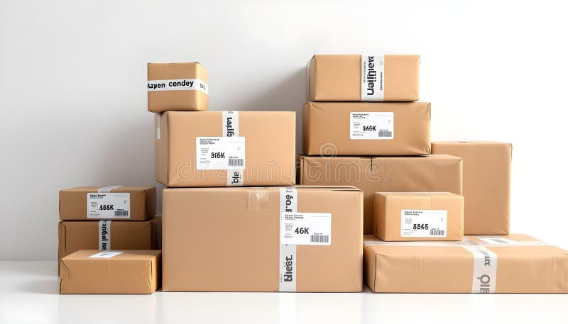 A Stack of Cardboard Boxes Ready for Shipping and Delivery Ecommerce ...
