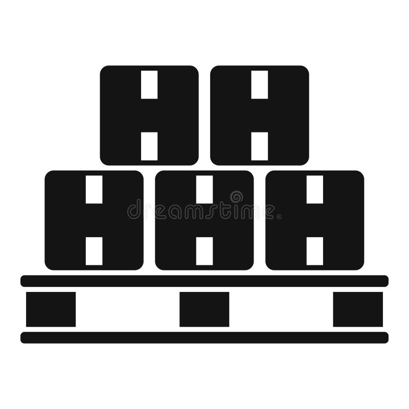 Stack of Cardboard Boxes Sitting on Wooden Pallet Icon Stock ...