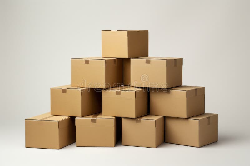Stack of Cardboard Boxes. Storage Boxes, Cardboard Containers Stock ...