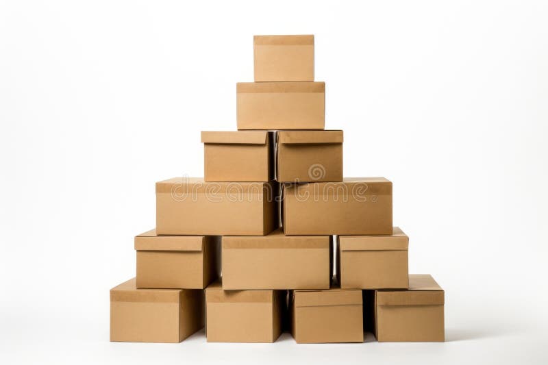 Stack of Cardboard Boxes. Storage Boxes, Cardboard Containers Stock ...