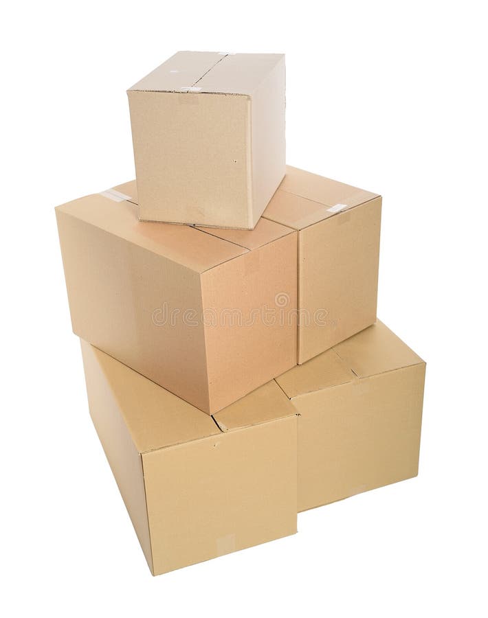 Stack of cardboard boxes stock image. Image of gift, deliver - 53459645