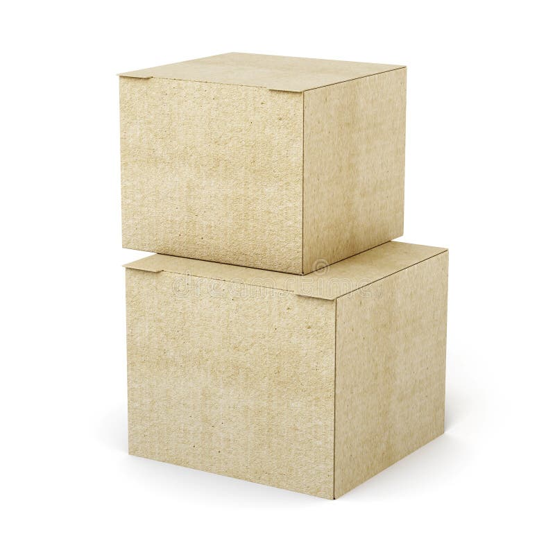 Stack of Cardboard Boxes on White Background. 3d Render Stock ...