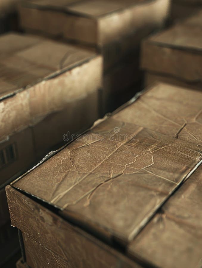 A Stack of Cardboard Boxes with a Worn and Torn Appearance Stock Image ...