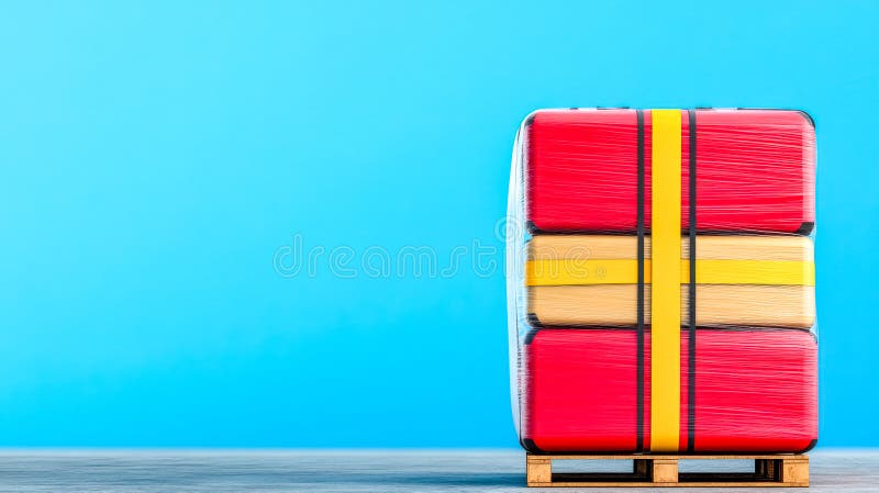Stack Cardboard Boxes Wrapped Stretch Wrap Wooden Pallet Stock Photos ...