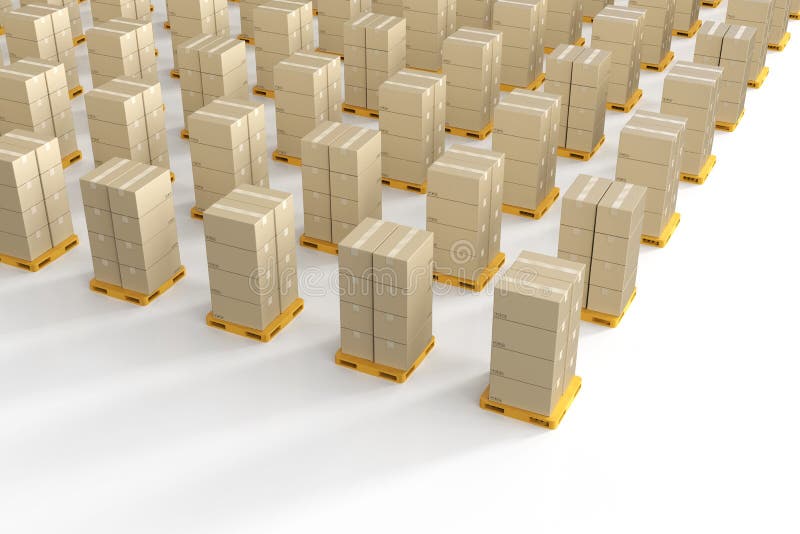 Stack of Cardboard Boxes on Yellow Pallet Stock Illustration ... Stack of Cardboard Boxes on Yellow Pallet Stock Illustration ...