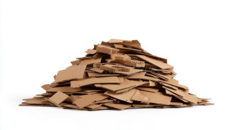 Stack of Cardboard Pieces on White Background. Neural Network AI ...