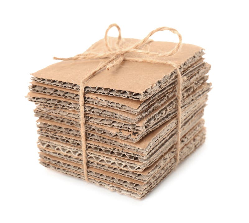Stack of Cardboard Pieces on White Background Stock Photo - Image of ...