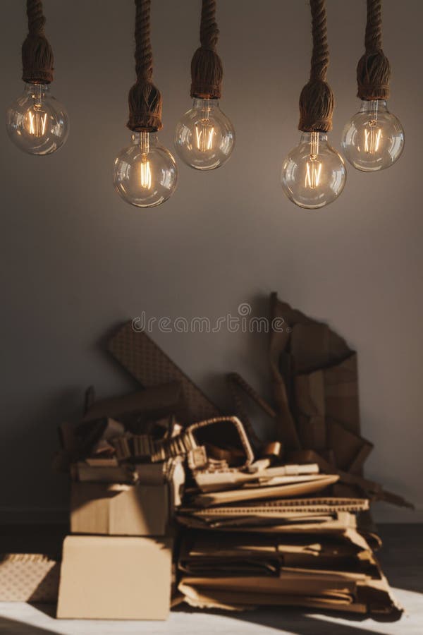 Stack of Cardboard Waste at Home. Concepts of Paper Recycling and Waste ...