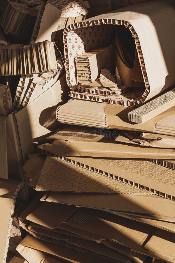 Stack of Cardboard Waste in Sunlight. Concepts of Paper Recycling and ...