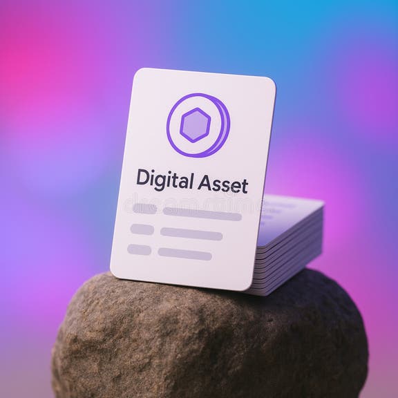 Mockup of Digital Asset Card Design Stock Illustration - Illustration ...