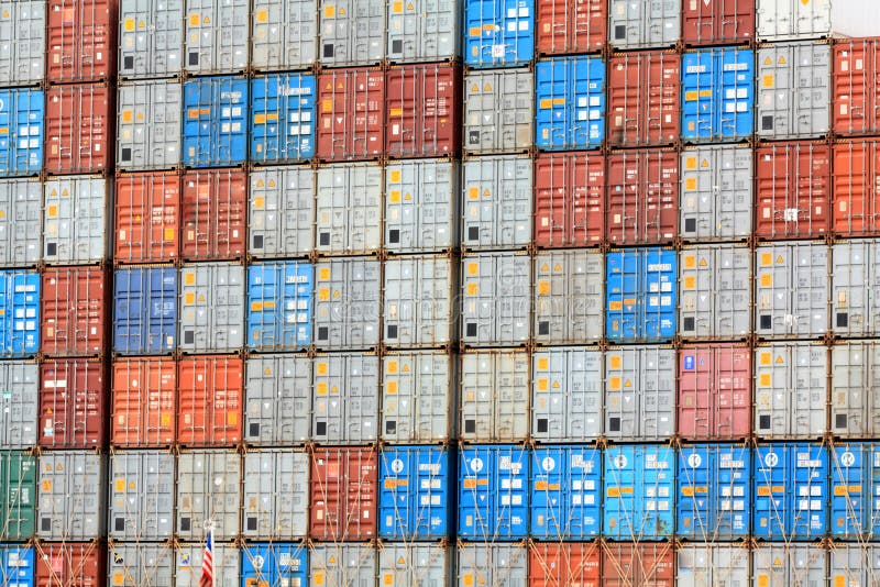Stack of cargo container stock photo. Image of cargo - 13467966