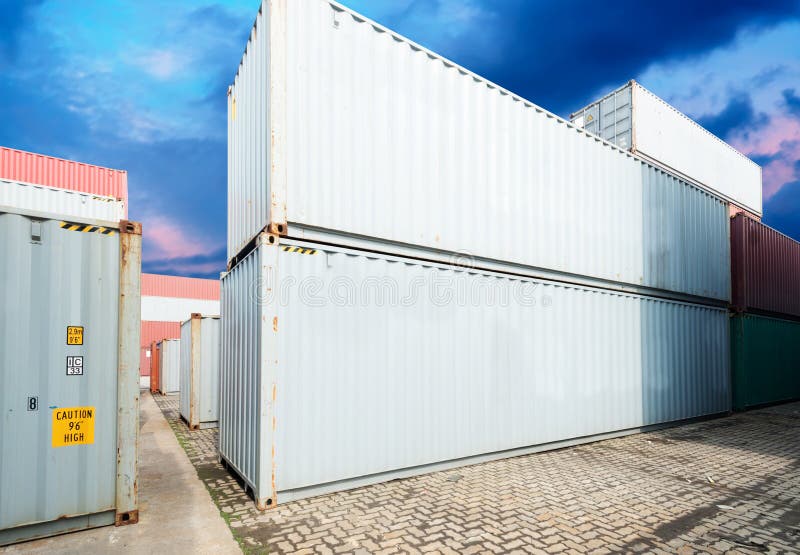 Stack of Cargo Containers at the Docks Stock Illustration ...