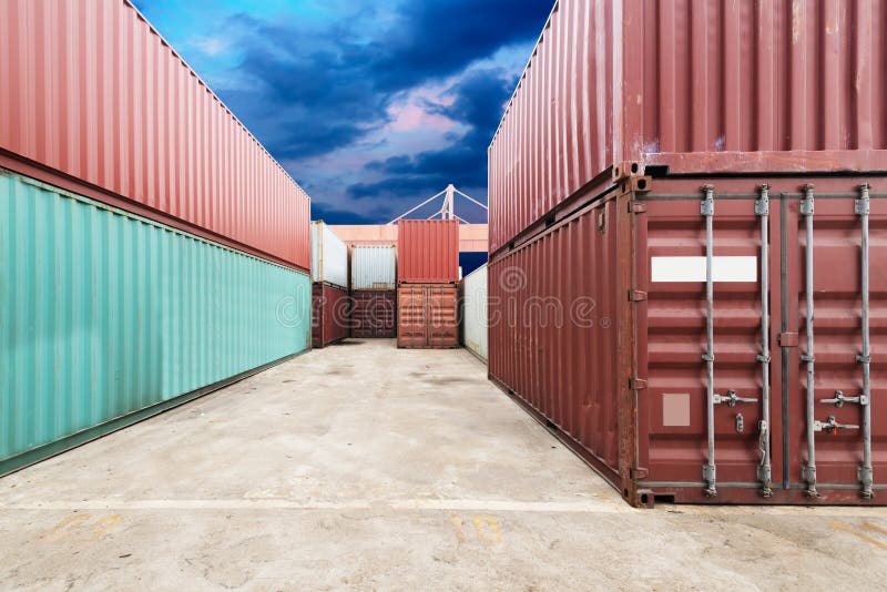 Stack of Cargo Containers at the Docks Stock Photo - Image of dockside ...