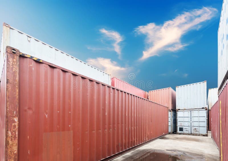 Stack of Cargo Containers at the Docks Stock Photo - Image of harbor ...