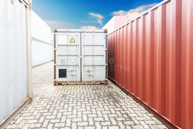 Stack of Cargo Containers at the Docks Stock Photo - Image of freight ...