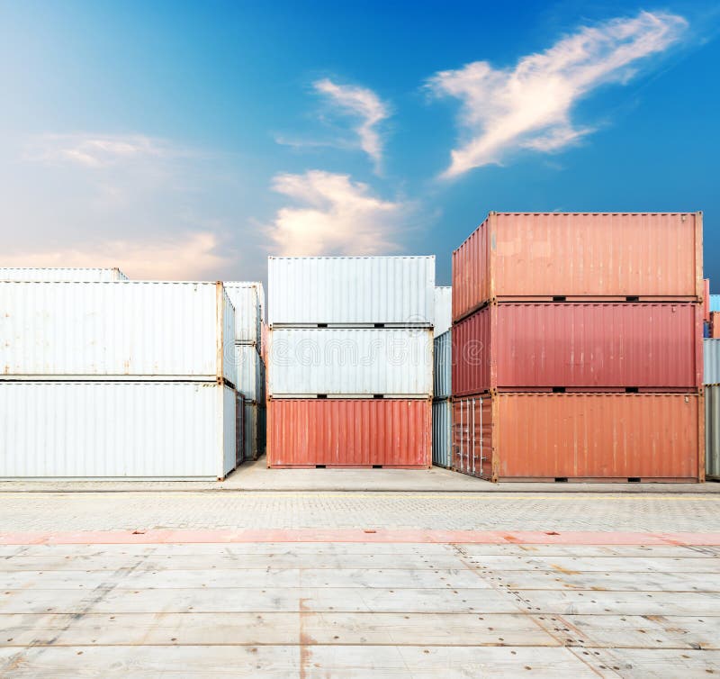 Stack of Cargo Containers at the Docks Stock Image - Image of goods ...