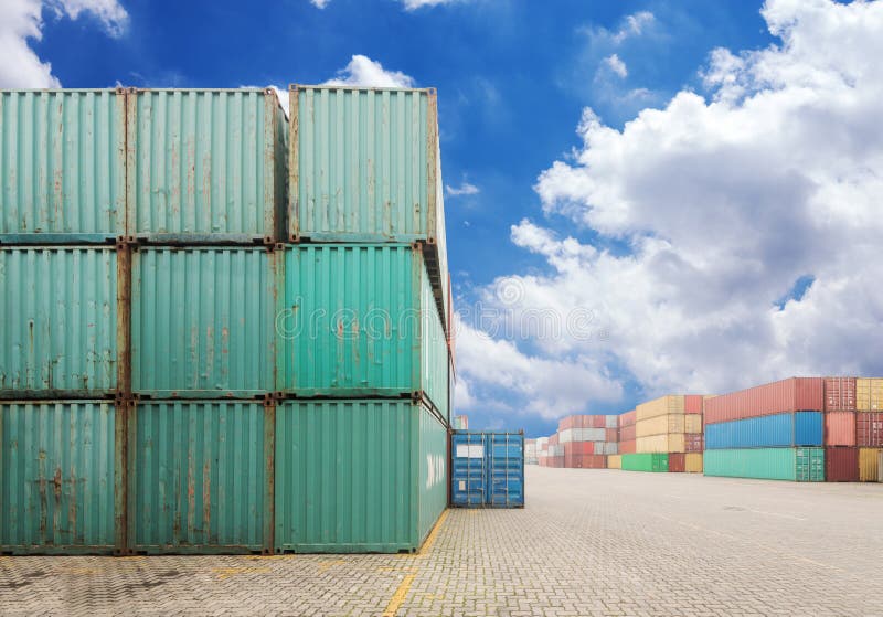 Stack of Cargo Containers at the Docks Stock Photo - Image of logistics ...