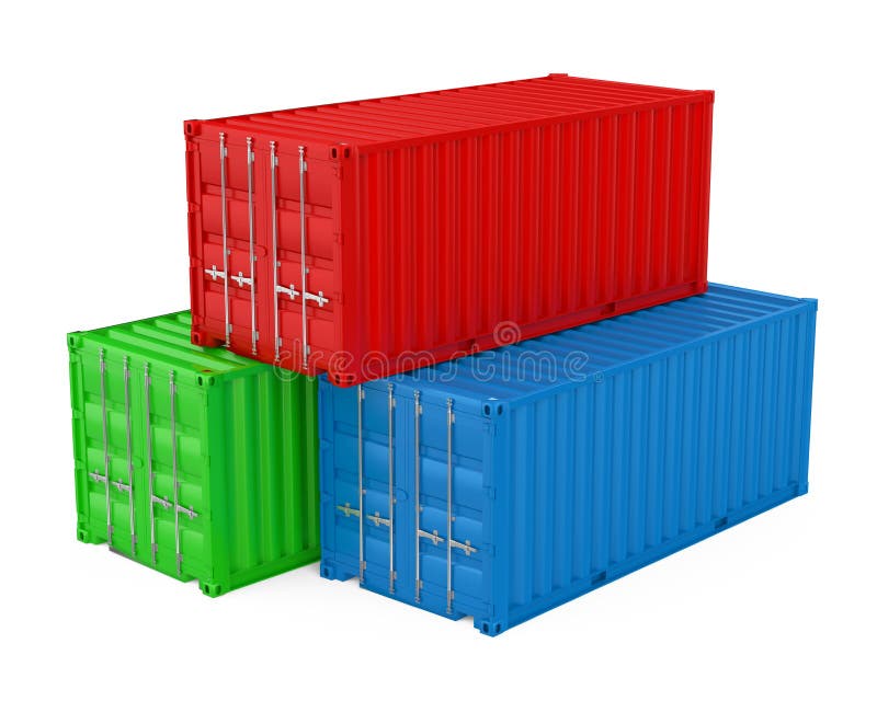 Stacked Shipping Container stock illustration. Illustration of goods ...