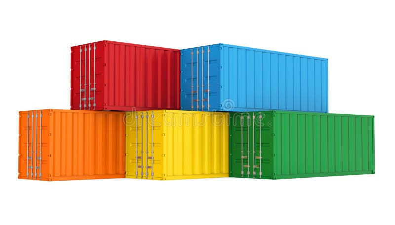 Stacked Shipping Container stock illustration. Illustration of goods ...