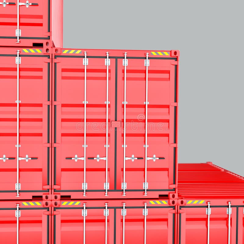 A Stack of Cargo Containers for Overseas Shipping Stock Illustration ...