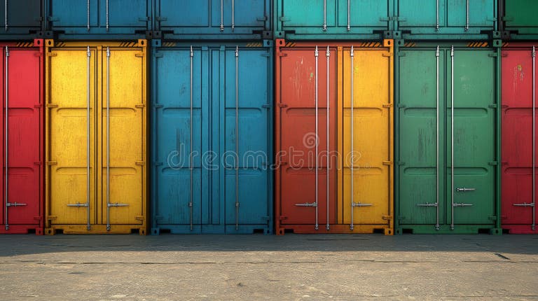Stack of Cargo Shipping in Container Terminal Yard.Export and Import ...