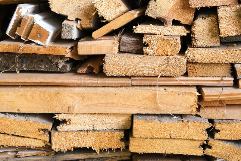 A Stack of Carpentery Waste Using As Firewood, Sustainable, Rational ...