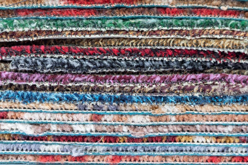 Stack of Carpet of Multi Colors Texture Background Stock Photo - Image ...