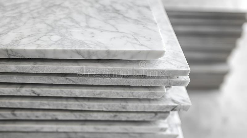 Stack of Carrara Marble Slabs Forming a Parallelepiped Stock Image ...