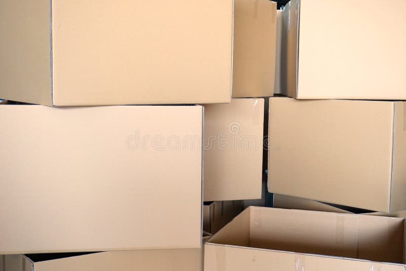 Stack of carton box stock photo. Image of cargo, crate - 97070372