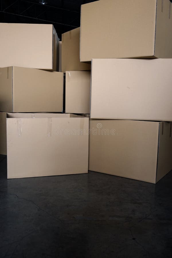 Stack of carton box stock image. Image of factory, boxes - 97723059