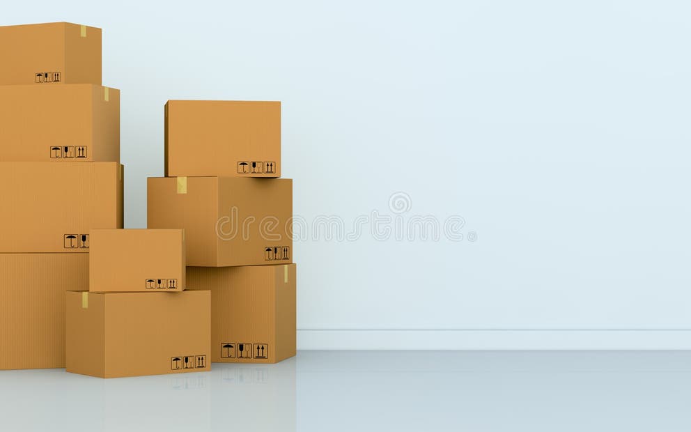 Stack of cartons stock illustration. Illustration of storage - 23365340