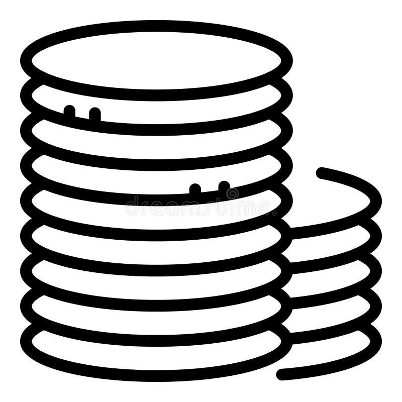 Stack of Cartoon Coins Line Art Stock Illustration - Illustration of ...