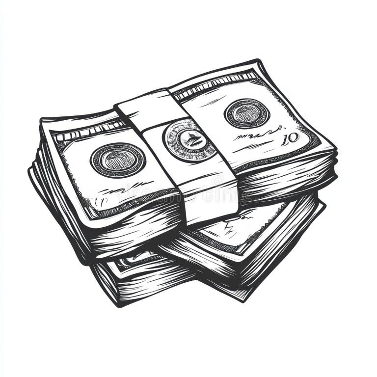 Stack of Cash Bundles with Tightly Wrapped Banknotes Visible Stock ...