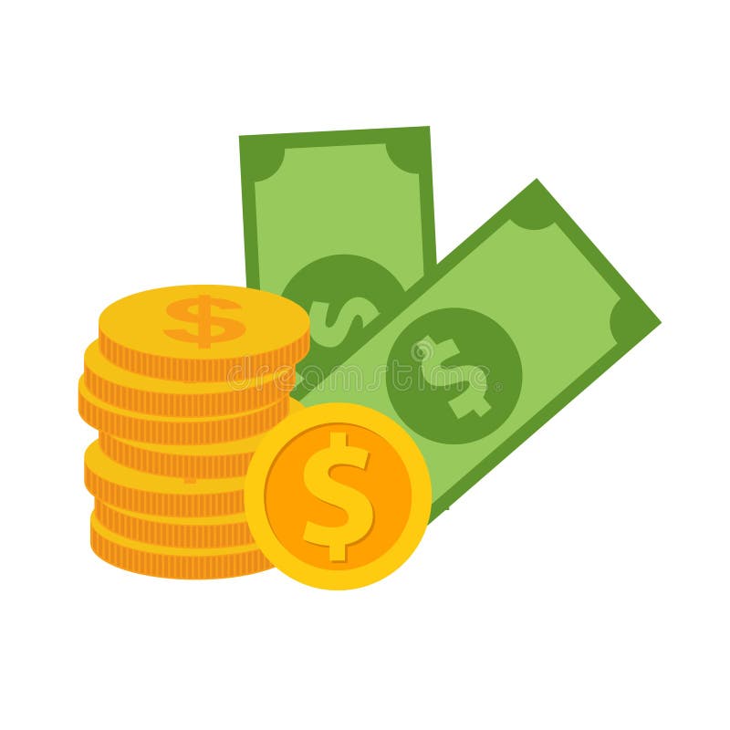Stack of Cash Dollar Bills Paper Money Icon Stock Illustration - Illustration of paper, flat ...
