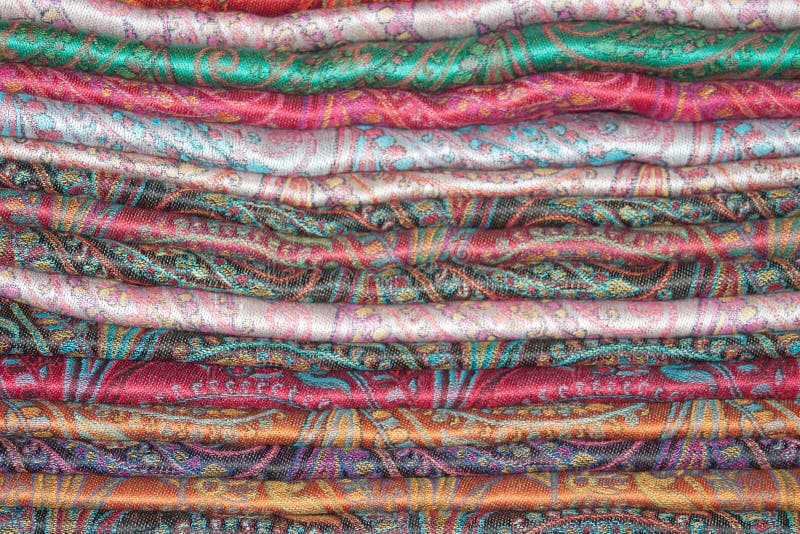 Stack of Cashmere Stoles East Stock Photo - Image of fashion, blue ...