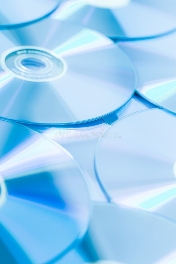 Stack of CD or DVD in Blue Tone As Background Stock Photo - Image of ...