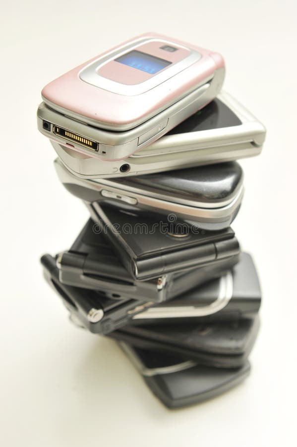 Stack of cellphones stock image. Image of cell, isolated - 17145895