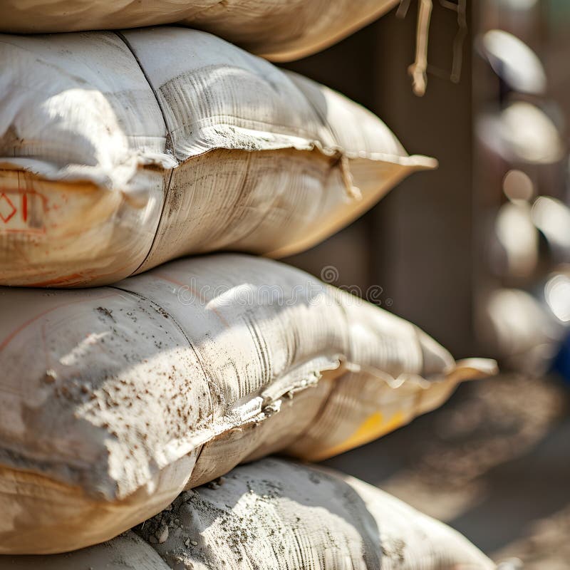 Stack of Cement Bags Sitting on Construction Site Stock Illustration ...