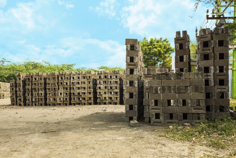 Stack of Cement Blocks or Concrete Bricks.Cement Masonry Units Stock in ...