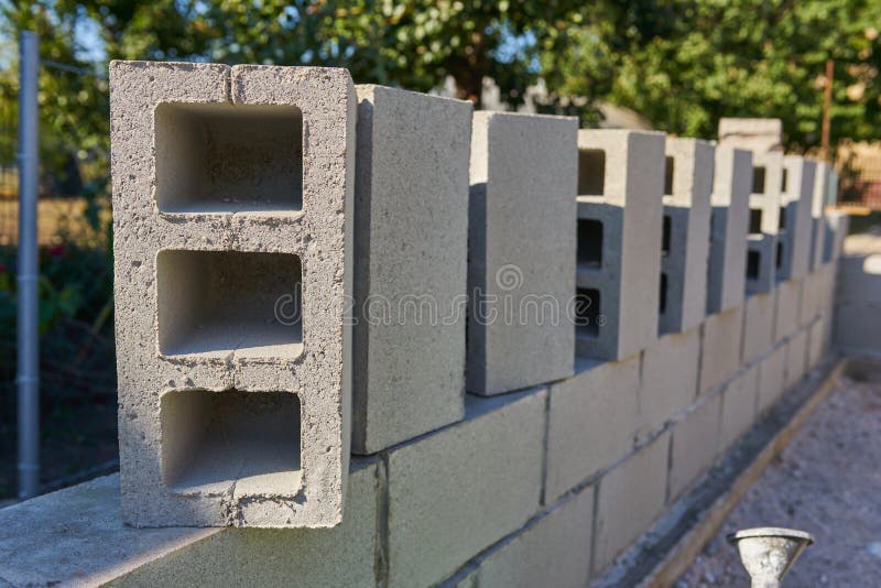 Stack of Cement Blocks at the Construction Site Stock Image - Image of ...