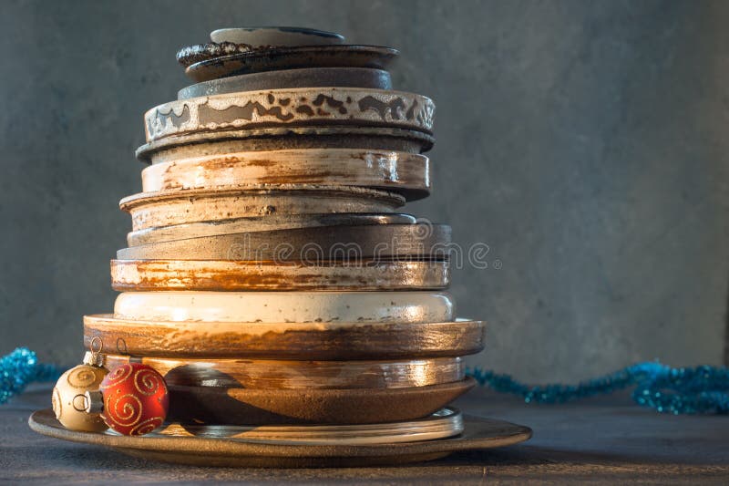 A stack of ceramic plates stock photo. Image of manufacture - 243250592