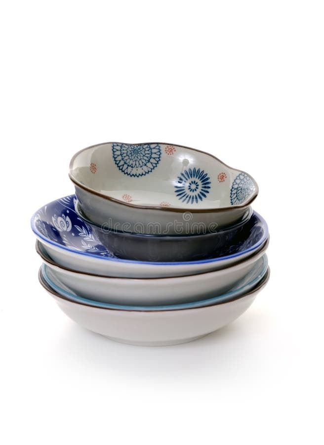 Stack of ceramic plates stock photo. Image of vintage - 101038194