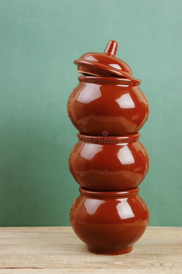 Stack of ceramic pots stock photo. Image of craft, textured - 174324722
